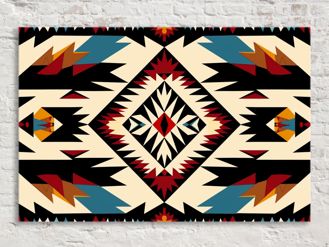 Native American Pattern Wall Decor, Tapestry Style Print, Giclée Print ...