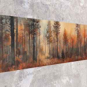 Seasonal Fall Forest Scene Canvas Print, Framed or Unframed, Long ...
