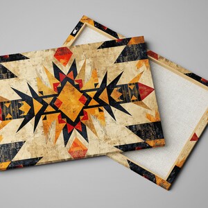 Native American Pattern Wall Art Decor, Giclée Print on Gallery-wrapped ...