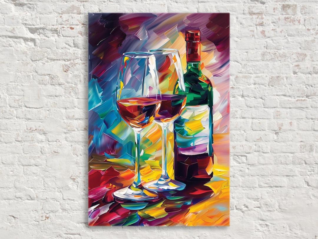 Wine Lover's: Abstract Red Wine Painting, Giclee Print on Gallery ...