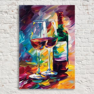 Wine Lover's: Abstract Red Wine Painting, Giclee Print on Gallery ...