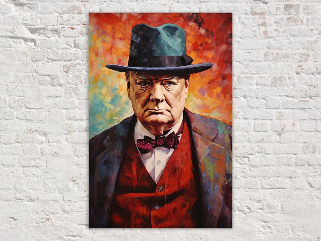 Captivating Winston Churchill Art, Visionary Leader, Print on Gallery ...