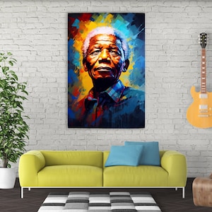 Powerful Nelson Mandela Art, Historical Tribute, Print on Gallery ...