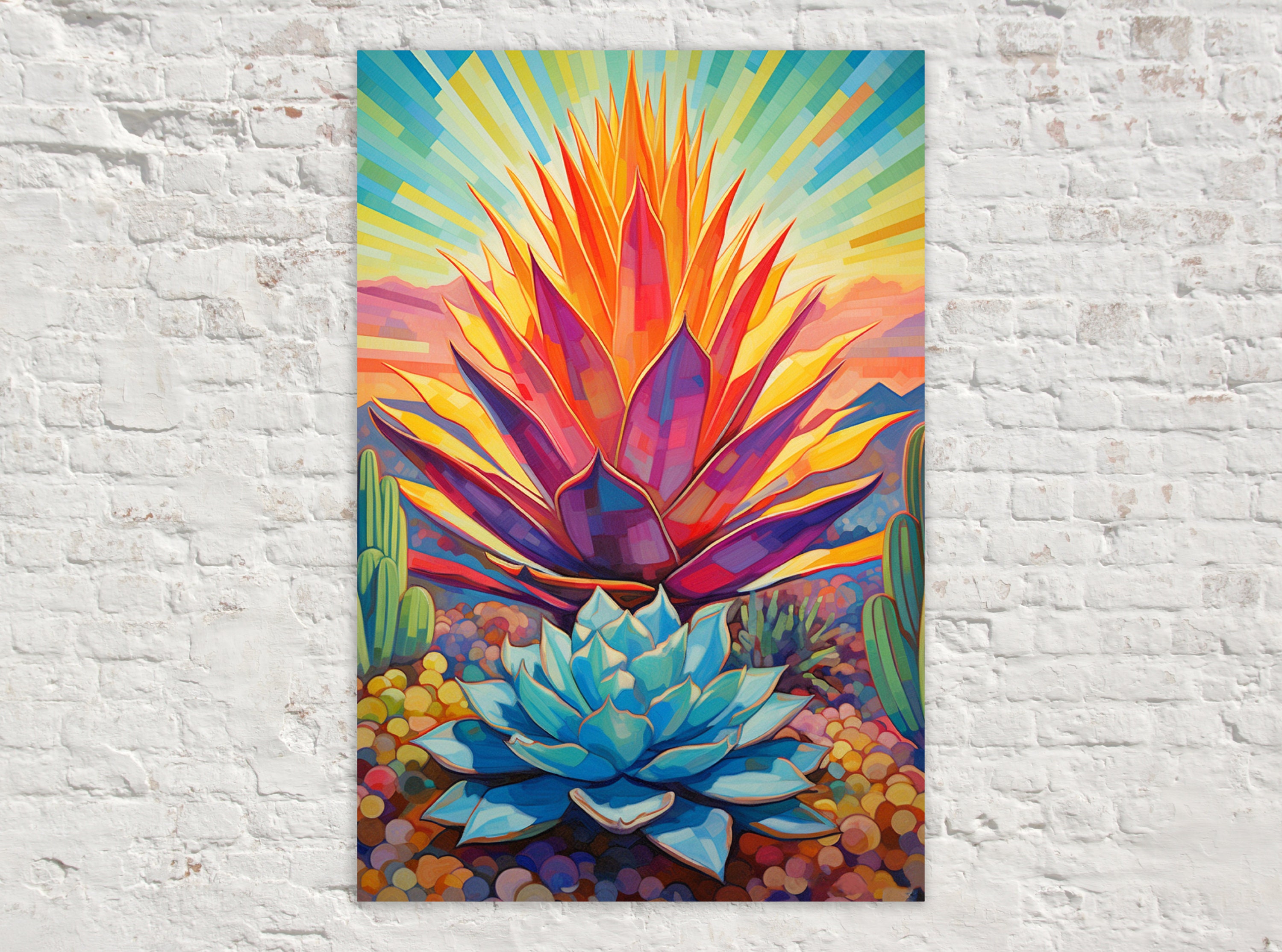 Blue Agave Plant Painting