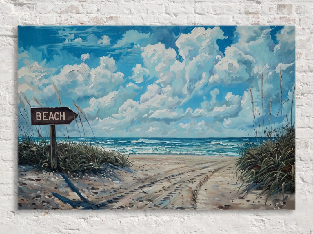 Coastal Radiance: Sunny Beach Scene Print, Giclee Print on Gallery ...