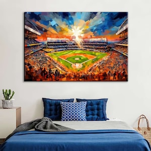 Immersive Baseball Stadium for Your Home, Baseball Canvas Wall Art ...