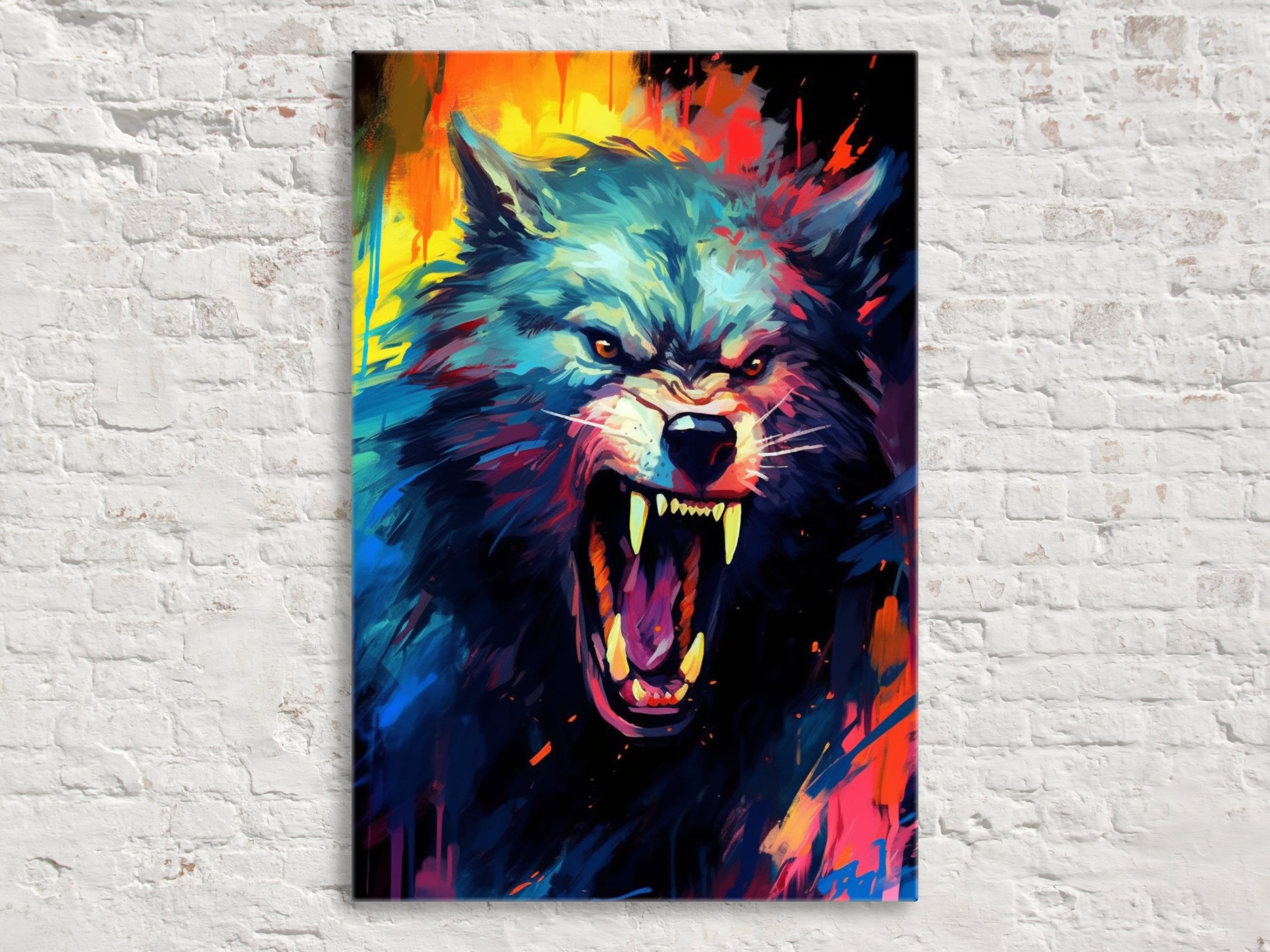 Full Moon Fright: Scary Werewolf Halloween Wall Art Giclee - Etsy