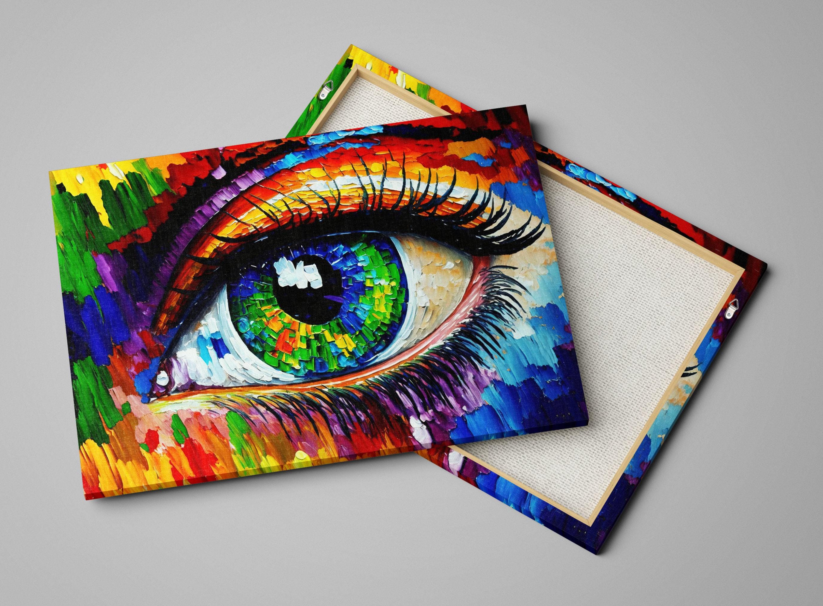Colorful Eye Canvas, Abstract Eye Painting Print, Vibrant Colorful Art ...