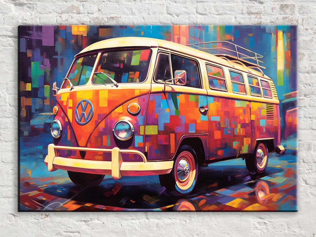 VW Bus Adventure Canvas Print - Classic Volkswagen Wall Art, Giclee ...