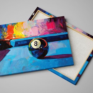8 Ball Painting, Billiards Lovers Canvas, Game Room Mancave, Gallery ...
