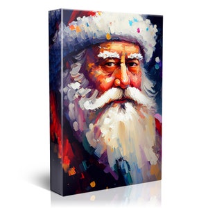 Santa Claus Canvas Print, Christmas Painting Print, Holiday Season ...
