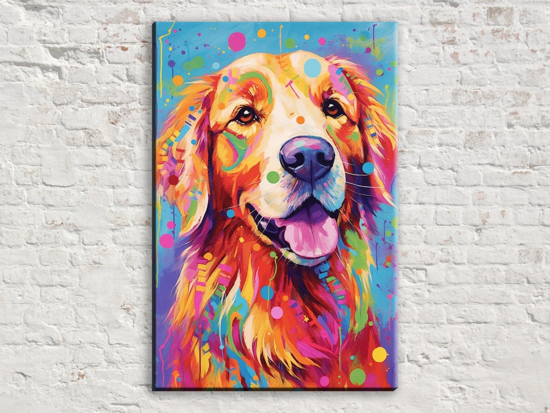Golden Retriever Dog Canvas, Large Canvas Wall Art Print, Dynamic Dog ...