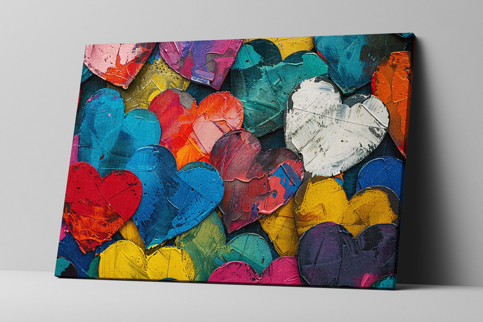Colorful Heart Pile Piece, Love and Friendship, Giclée Print on Gallery ...