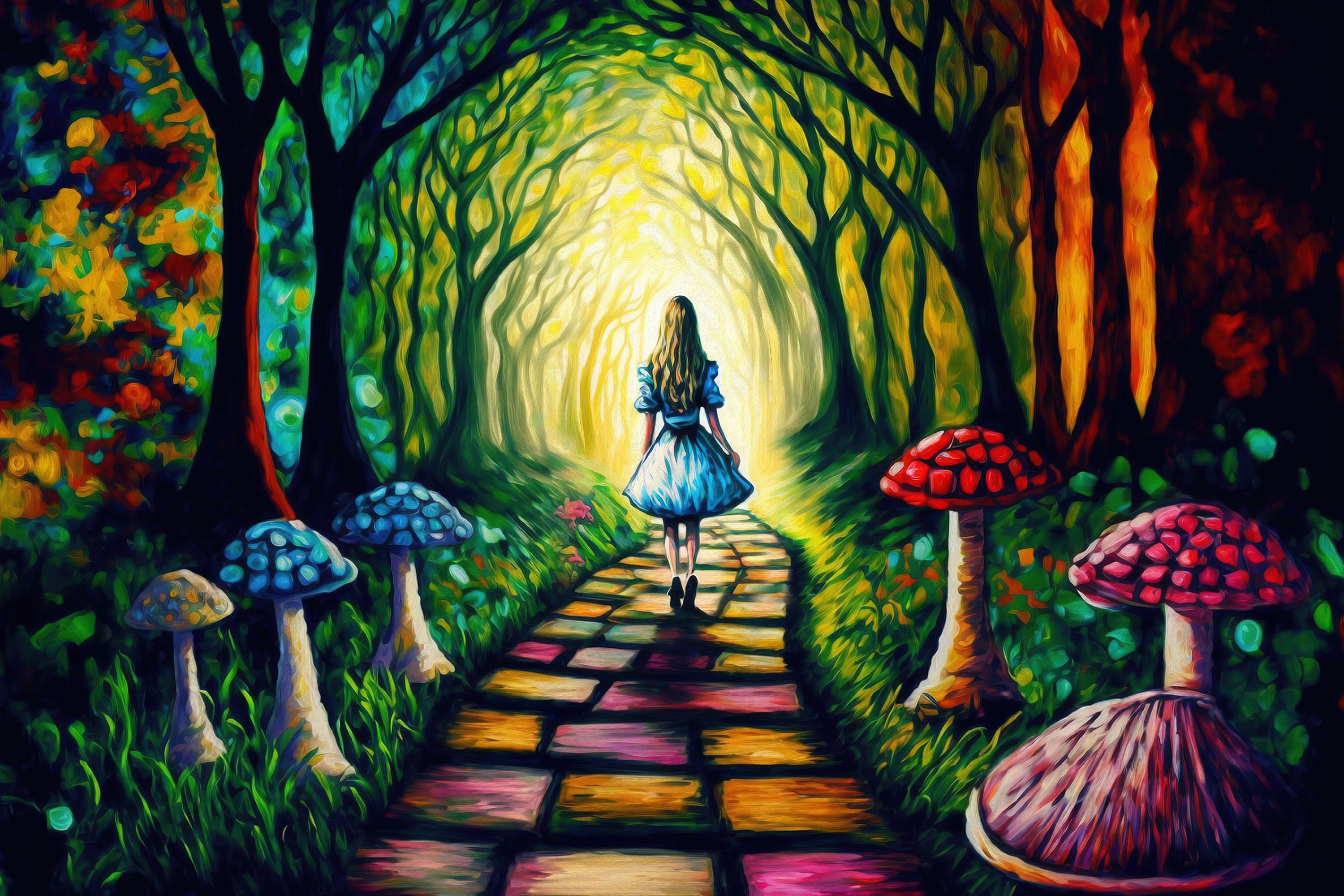 Alice in Wonderland Wall Art Fantasy Painting Reproduction - Etsy