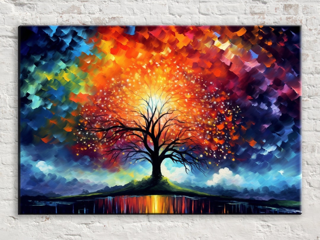 Mystical Tree of Life: Spiritual Wall Decor, Giclée Print on Gallery ...