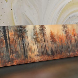 Seasonal Fall Forest Scene Canvas Print, Framed or Unframed, Long ...