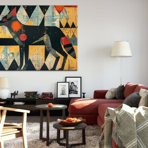 Abstract Native American Spirit Coyote Art, Modern Southwest, Giclée ...