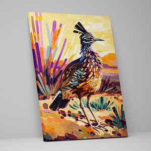 Desert Roadrunner, Southwest Wildlife Wall Art, Giclee Print on Gallery ...