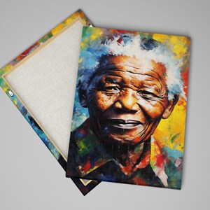 Nelson Mandela Wall Art, Iconic Leader Portrait, Print on Gallery ...