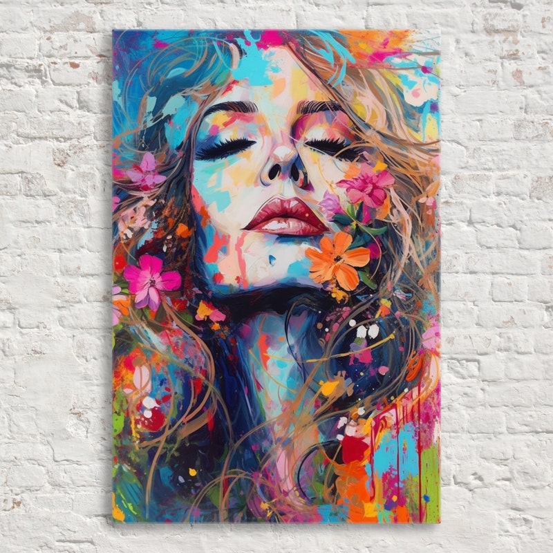 Large Canvas Face Art - Etsy