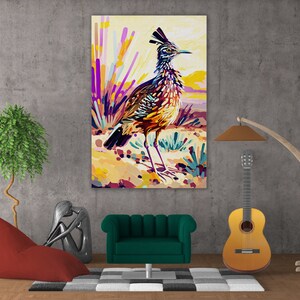 Desert Roadrunner, Southwest Wildlife Wall Art, Giclee Print on Gallery ...