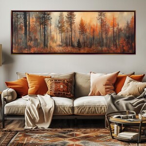 Seasonal Fall Forest Scene Canvas Print, Framed or Unframed, Long ...