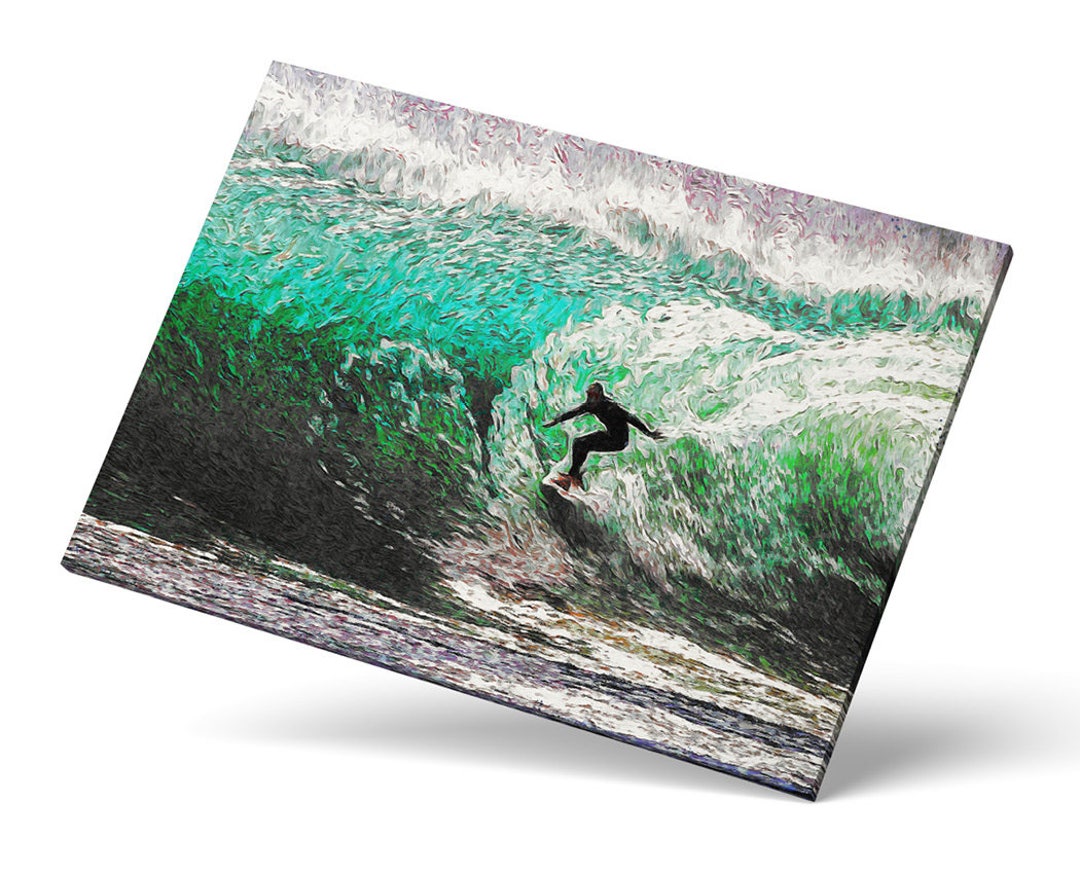Surf Art Beach Canvas Print Ocean Waves Sea Life - Etsy