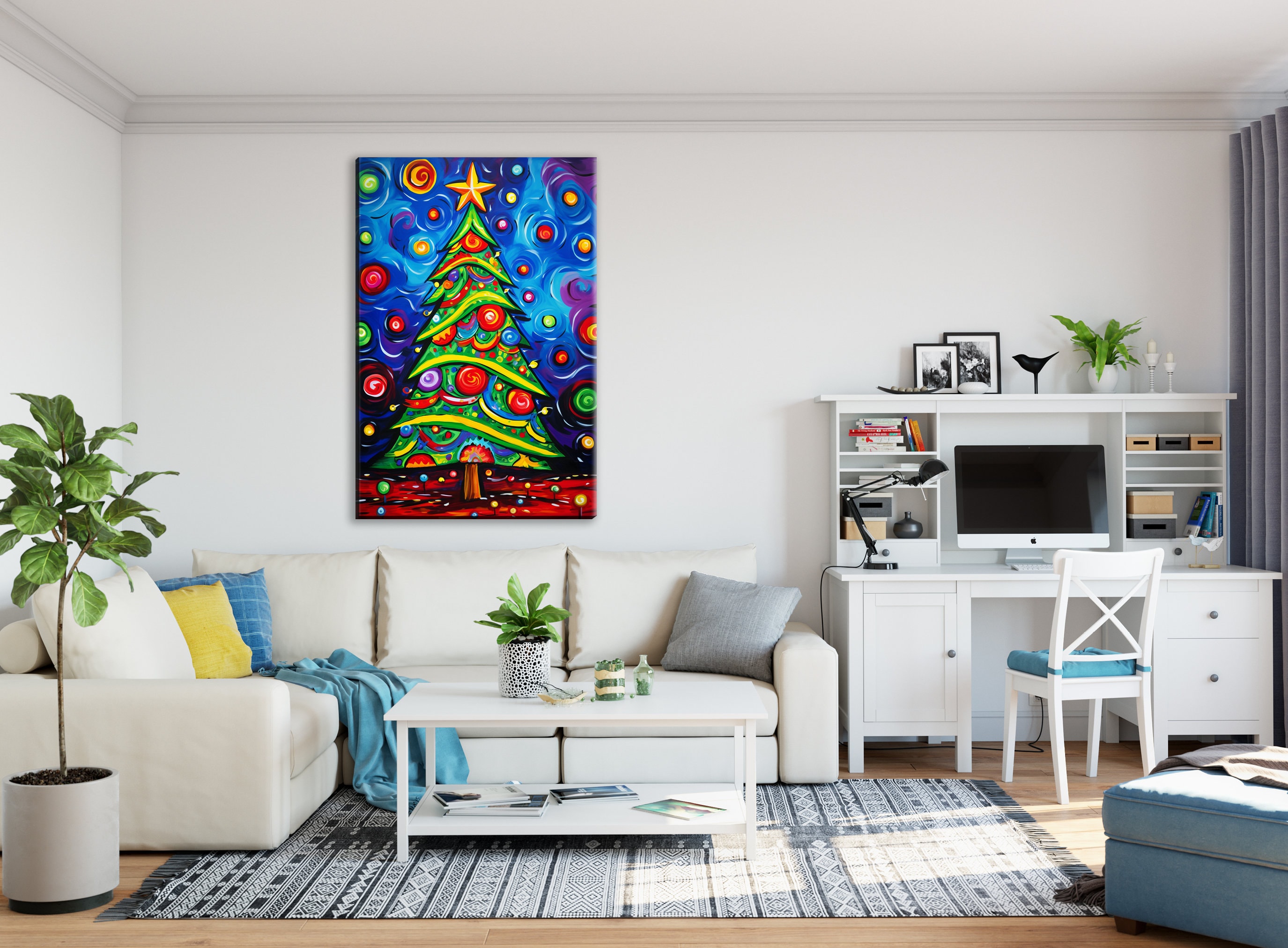 Chromatic Festivity - Christmas Tree Wall Art, Giclee Print on Gallery ...