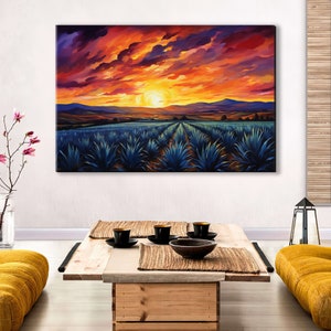 Agave Fields Wall Art, Desert Sunset Scene, Giclée Print on Gallery ...