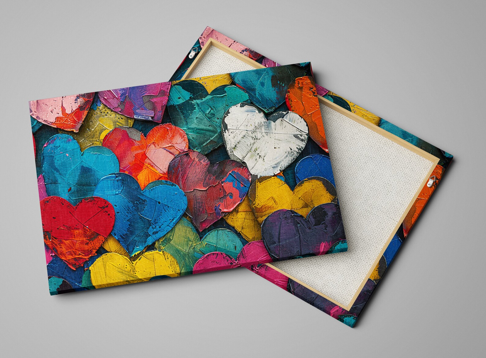Colorful Heart Pile Piece, Love and Friendship, Giclée Print on Gallery ...