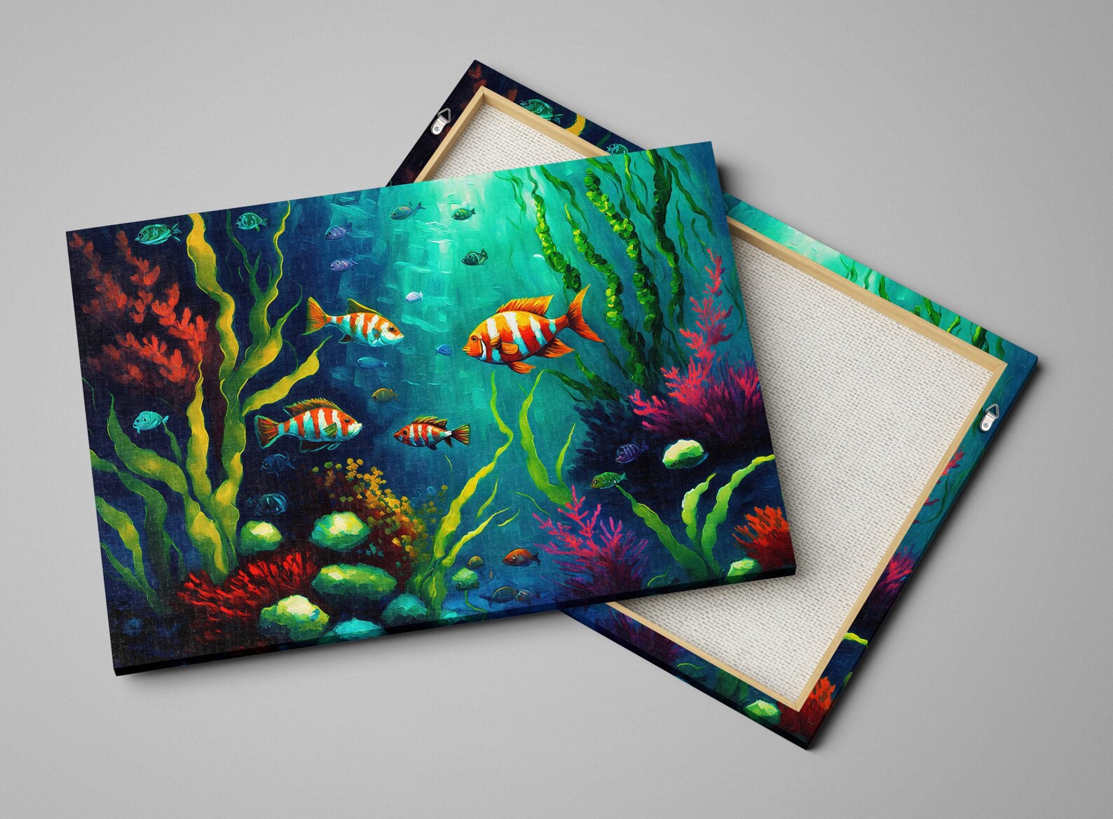 Fish Canvas Art, Sea Life Canvas, Underwater Painting Reproduction ...