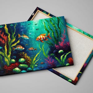Fish Canvas Art, Sea Life Canvas, Underwater Painting Reproduction ...