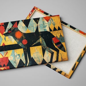 Abstract Native American Spirit Coyote Art, Modern Southwest, Giclée ...