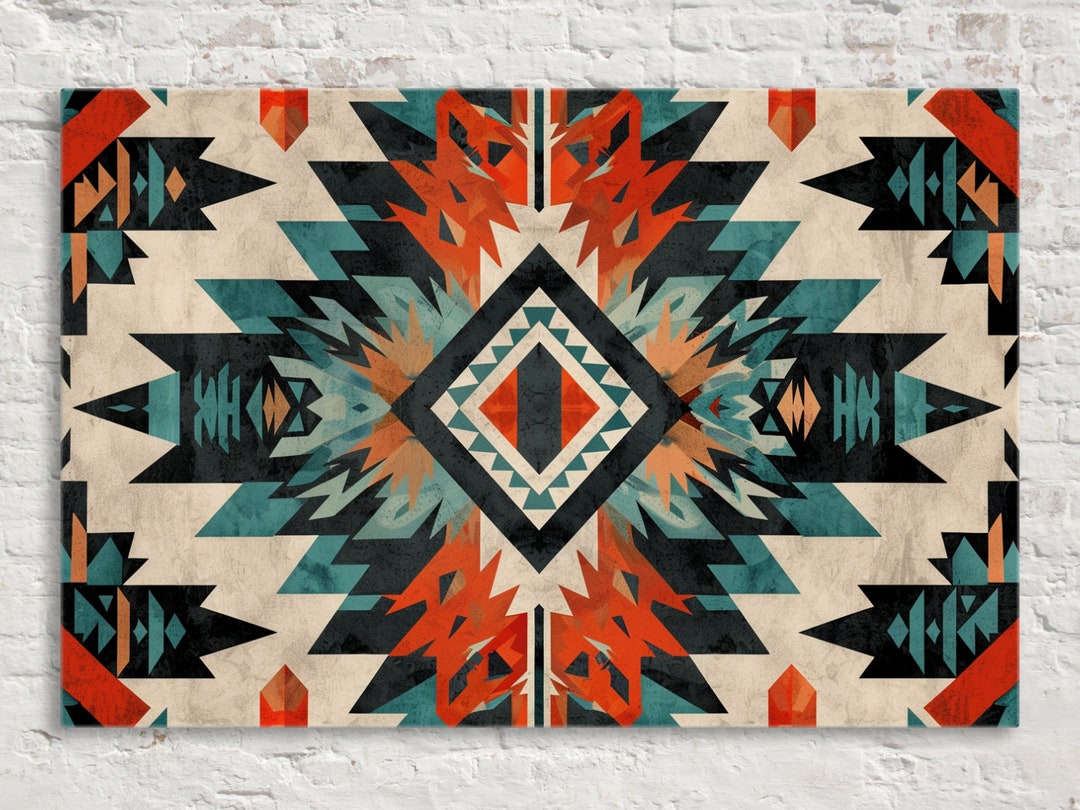 Tribal Native American Wall Art Pattern, Giclée Print on Gallery ...