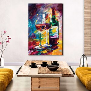 Wine Lover's: Abstract Red Wine Painting, Giclee Print on Gallery ...