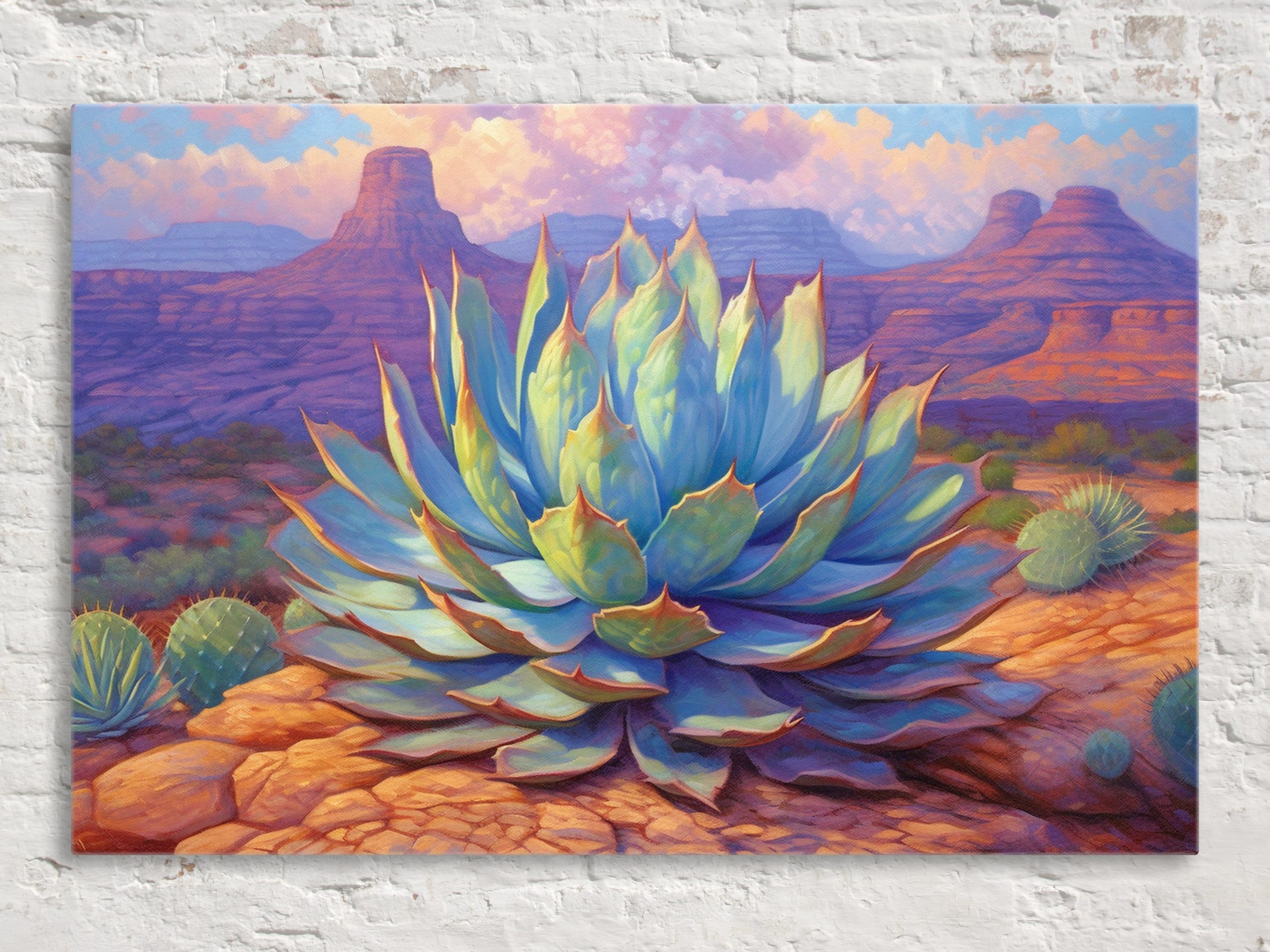 Blue Agave Plant Painting