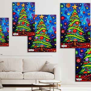 Chromatic Festivity - Christmas Tree Wall Art, Giclee Print on Gallery ...