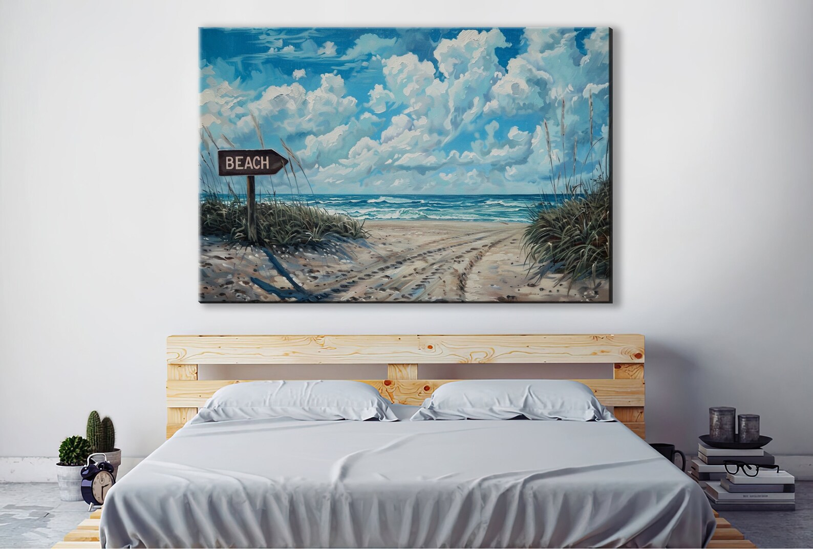 Coastal Radiance: Sunny Beach Scene Print, Giclee Print on Gallery ...