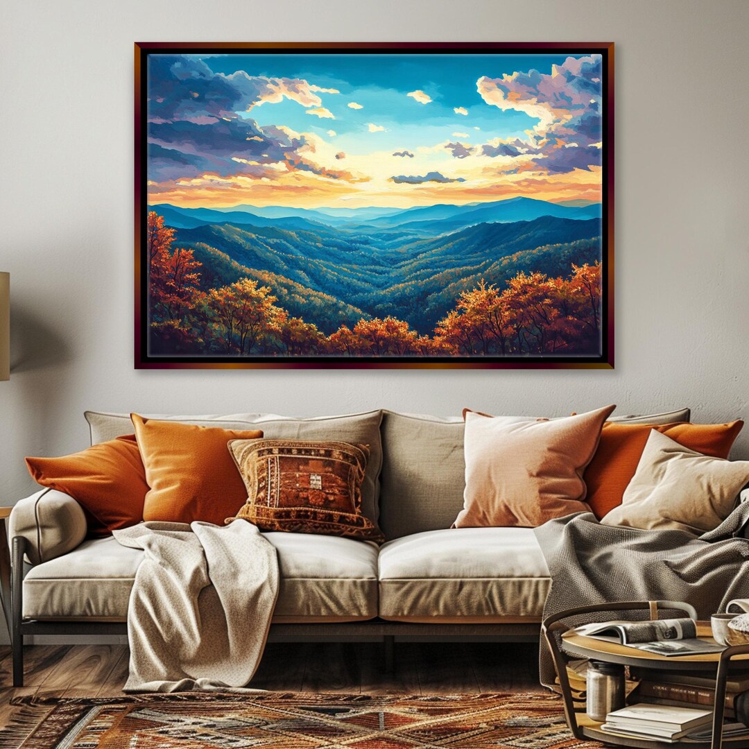 Scenic Blue Ridge Mountain Landscape Canvas Print, Framed or Unframed ...
