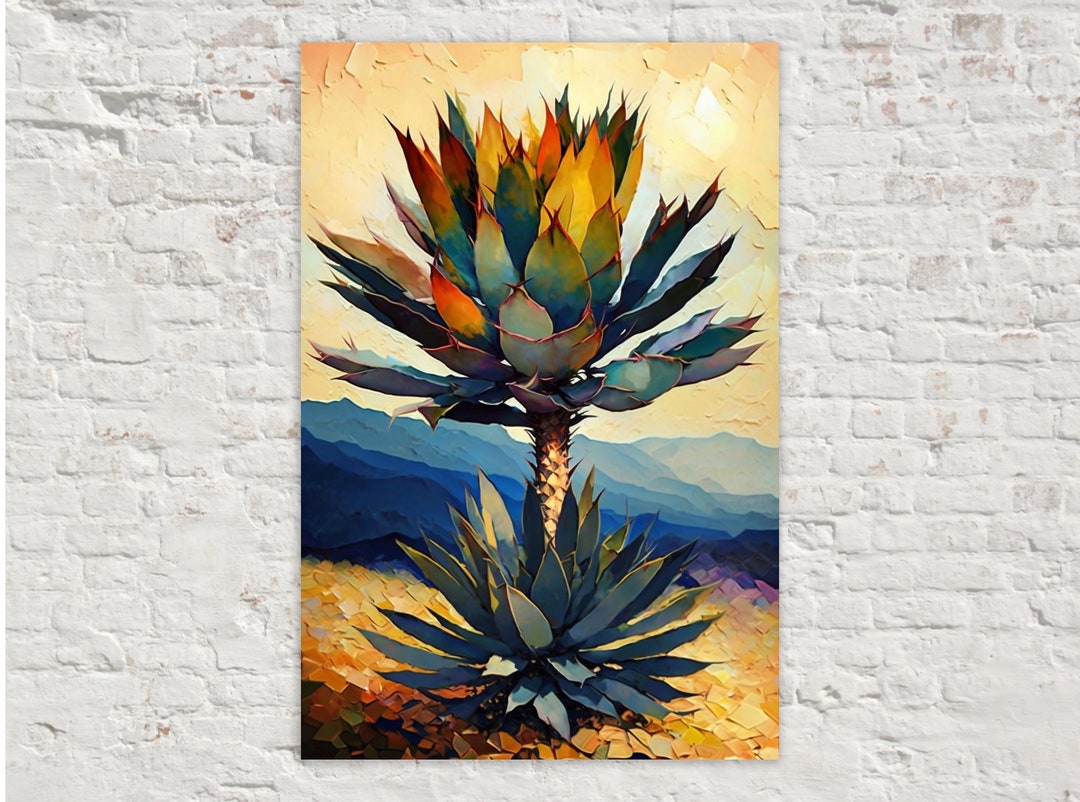 Agave Americana Canvas Print, Century Plant Artwork, Contemporary ...