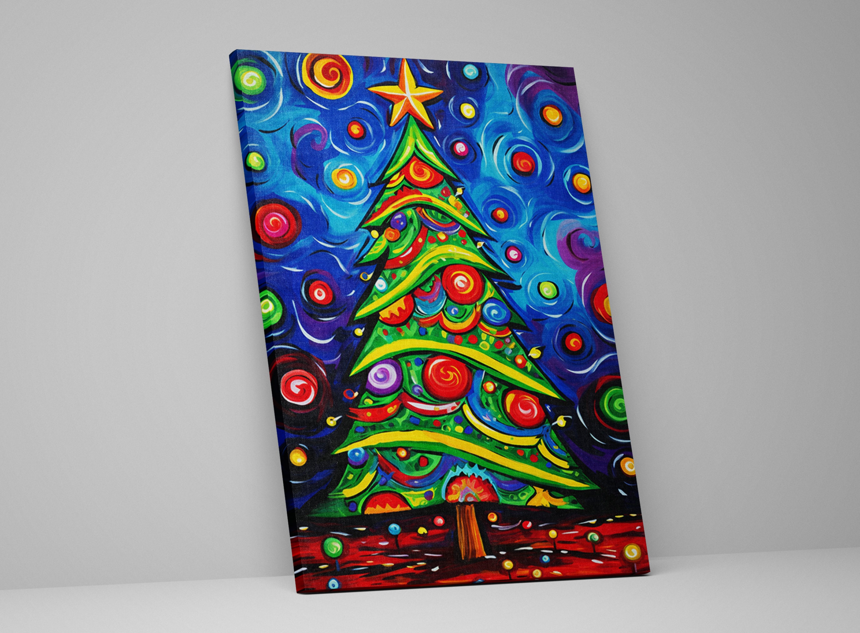 Chromatic Festivity - Christmas Tree Wall Art, Giclee Print on Gallery ...