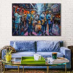 NOLA Swing: New Orleans Jazz Band Artwork, Giclee Print on Gallery ...