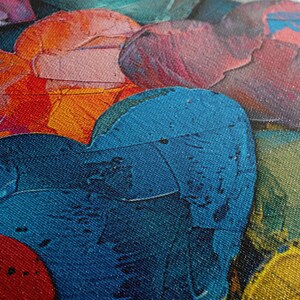 Colorful Heart Pile Piece, Love and Friendship, Giclée Print on Gallery ...