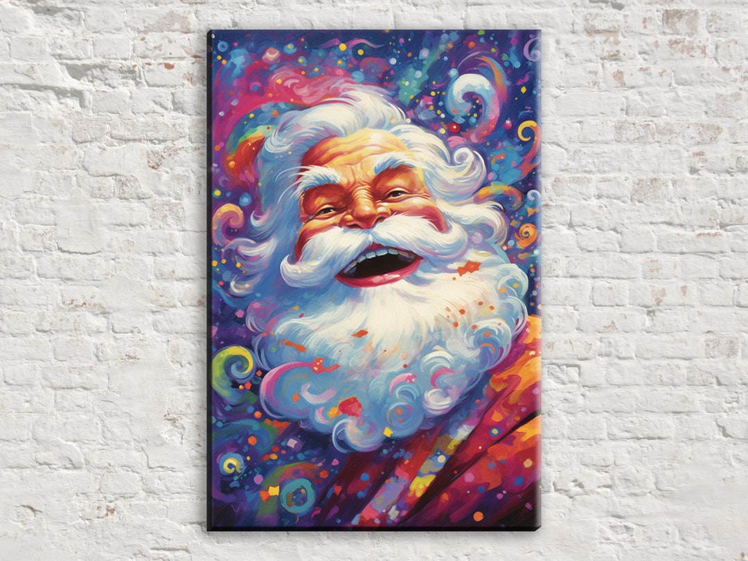 Whimsical Santa Claus - Playful Christmas Decor, Giclee Print on ...