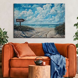 Coastal Radiance: Sunny Beach Scene Print, Giclee Print on Gallery ...