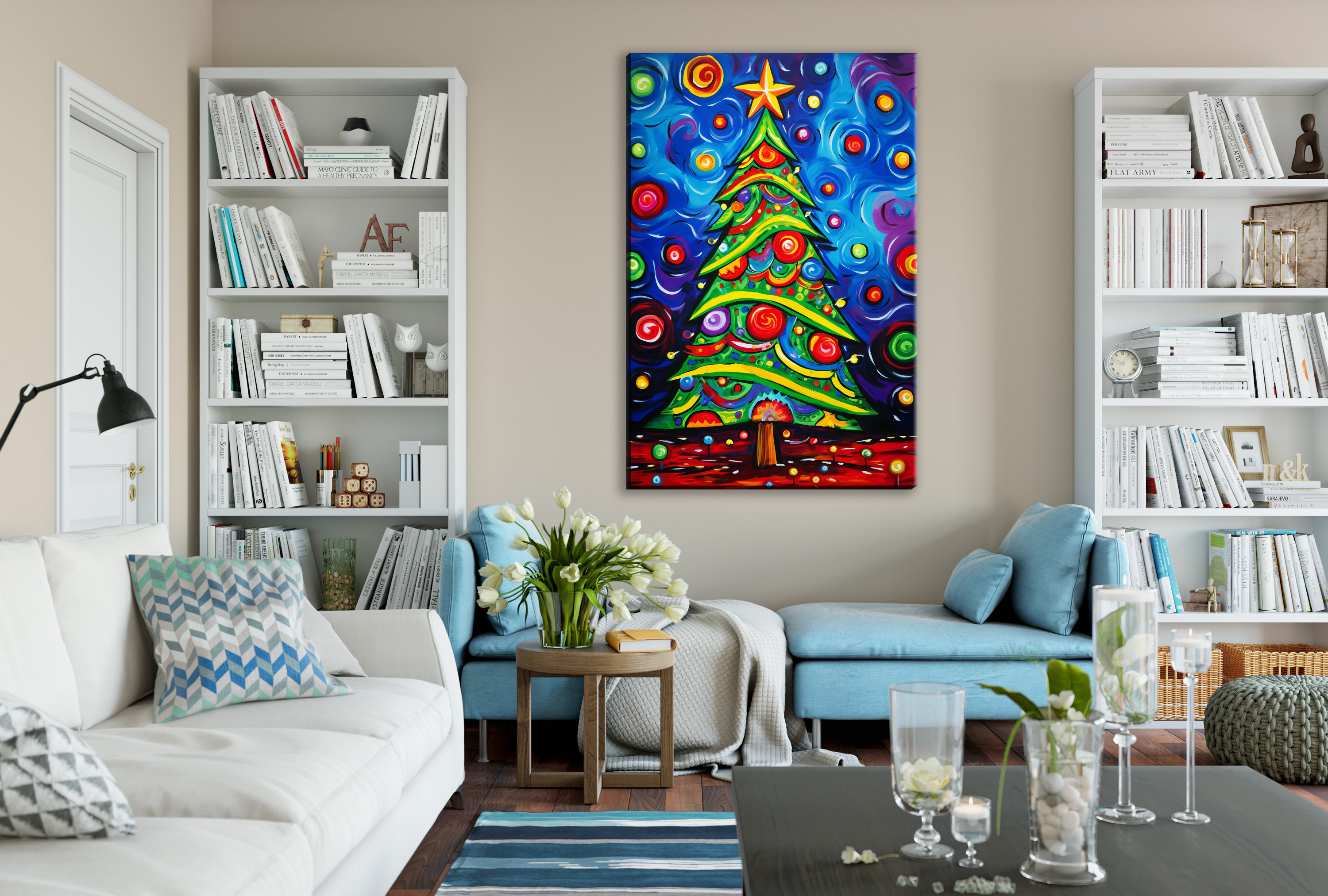 Chromatic Festivity - Christmas Tree Wall Art, Giclee Print on Gallery ...
