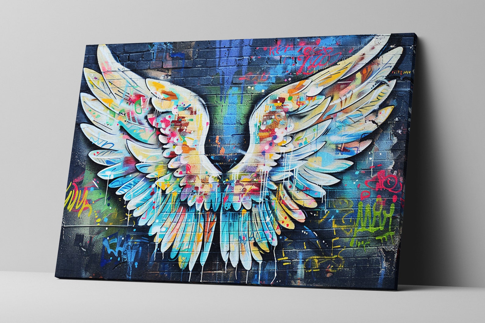 Street Art Graffiti Angel Wings, Urban Art Print, Spraypaint, Giclee ...