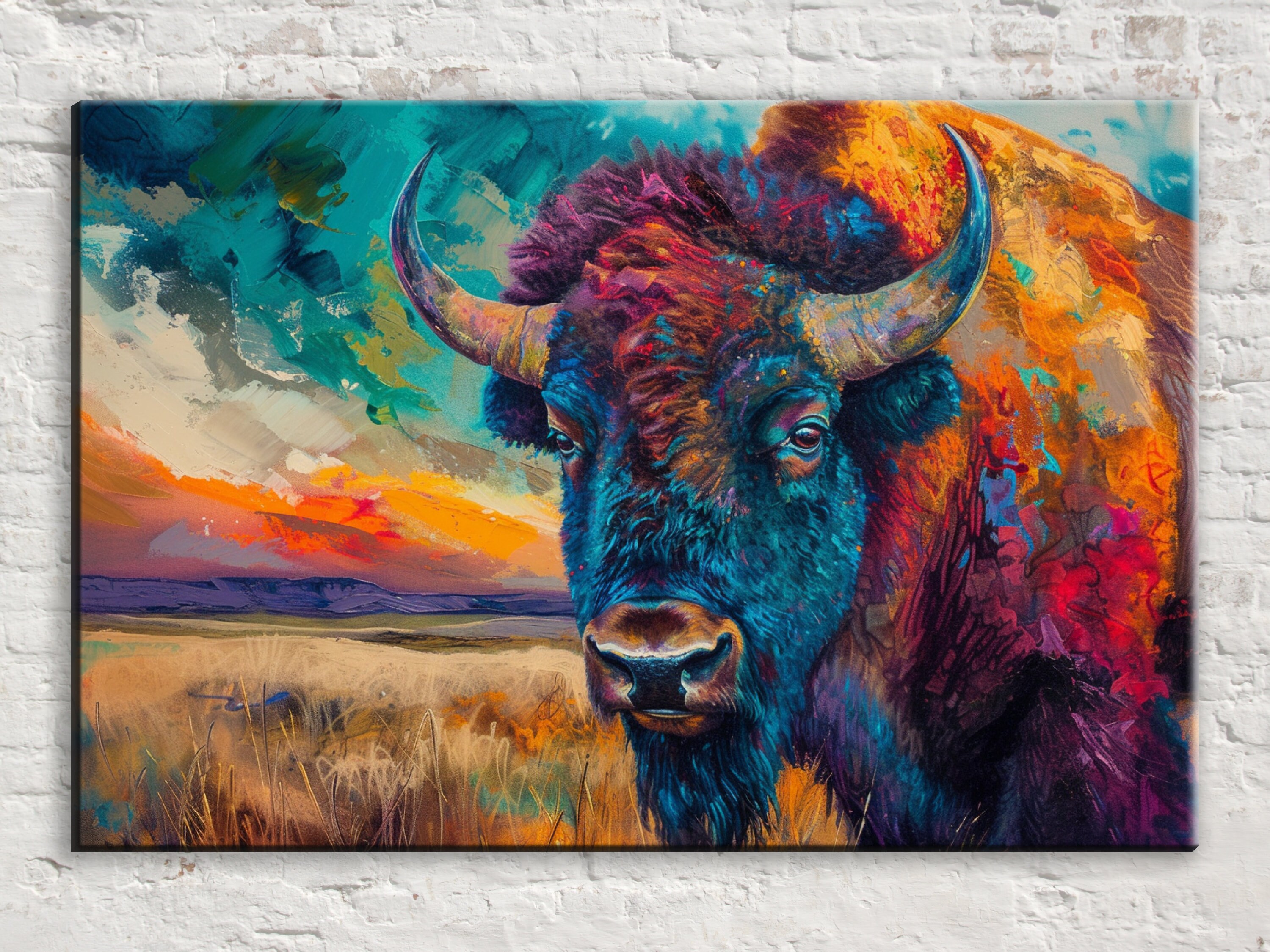 Nature's Strength: American Bison Portrait, Giclee Print on Gallery ...