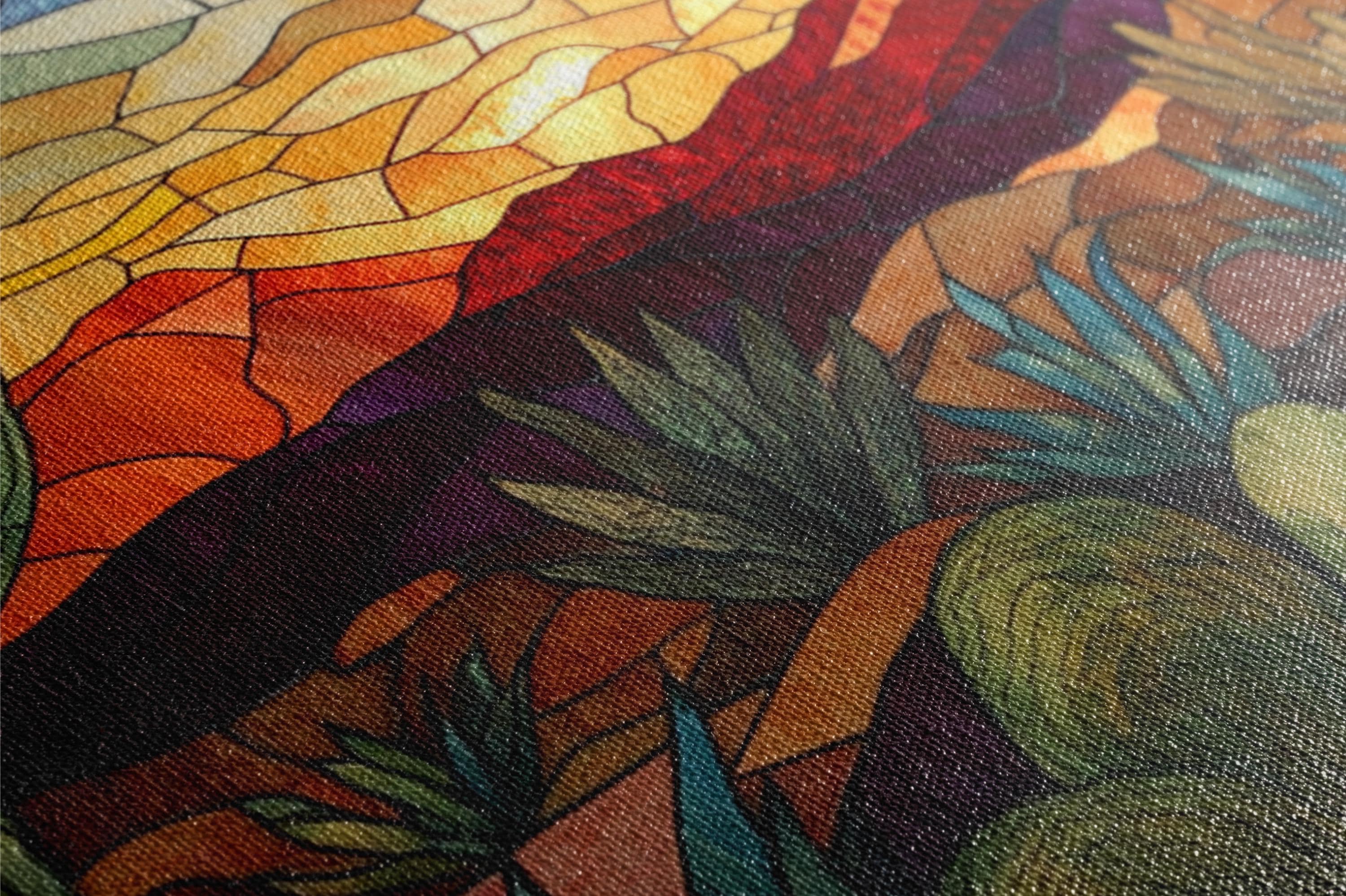 Arizona Desert Stained Glass Style, Southwest Canvas Print, Framed or ...