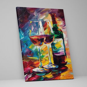 Wine Lover's: Abstract Red Wine Painting, Giclee Print on Gallery ...